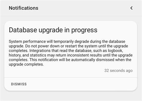 database upgrade fails after home assistant core update configuration