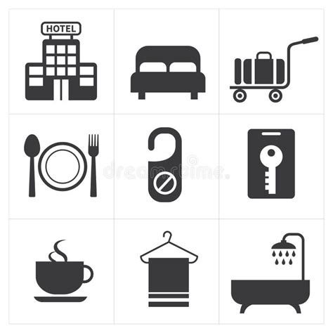 Icono Del Hotel Y De Los Servicios De Hotel Ilustración Del Vector