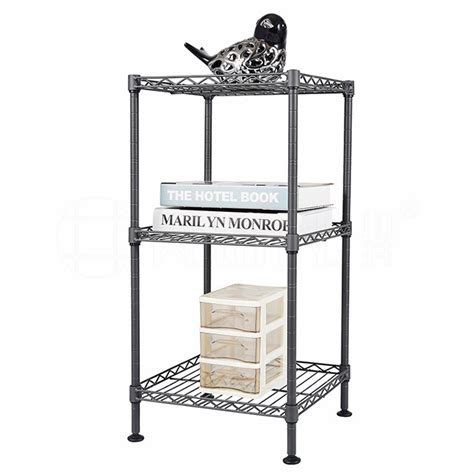 Hot Sale 3 Tiers Square Wire Shelves Small Steel Wire Shelving Racks