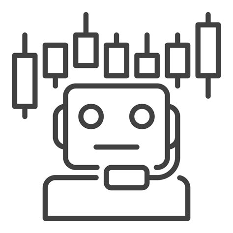 Candlestick Chart And Trading Bot Ai Trader Outline Icon Or Symbol 65650691 Vector Art At Vecteezy