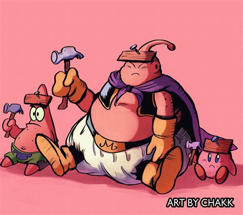 Kirby Majin Buu Patrick Star And Fat Buu Dragon Ball And More Drawn By Chakkrx Danbooru