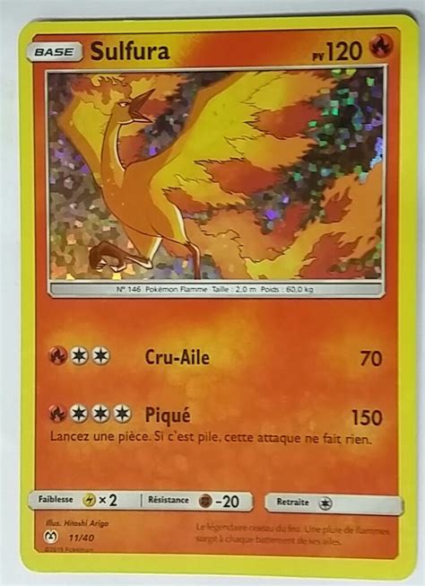 Sulfura holographique carte Pokémon 11 40 Promo 2019