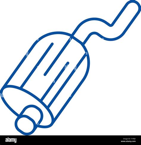 Exhaust Pipe Line Icon Concept Exhaust Pipe Flat Vector Symbol Sign