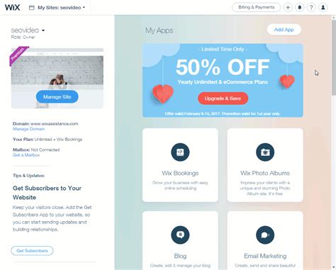 Get 50 Off Wix Yearly Unlimited And Ecommerce Premium Plans 2019 Wix Promo Codes Discount Madpap