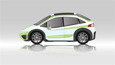 Concept Vector Illustration Of Detailed Side Of A Flat Green Eco Sports