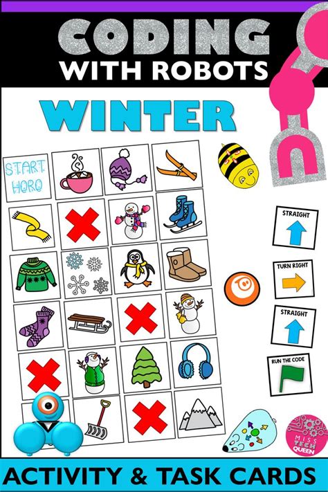 Hour Of Code Robot Winter Activity Coding Mats For Bee Bot Robot Mouse Dash Winter Activities