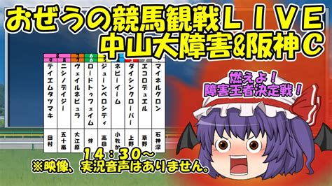おぜうの競馬観戦live 中山大障害＆阪神カップ Youtube