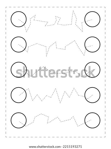 Continue Pattern Pen Geometric Dotted Line Stock Vector Royalty Free