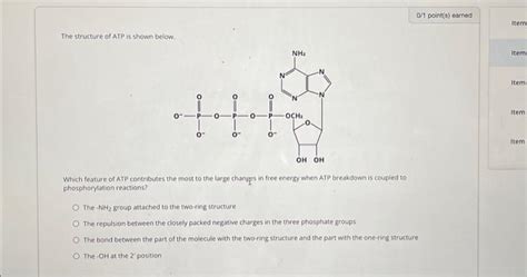 Solved The Structure Of ATP Is Shown Below Which Feature Of Chegg Com