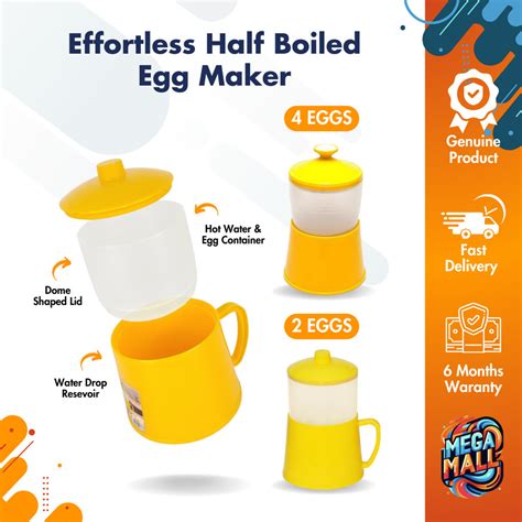 Half Boiled Egg Maker Quick And Easy Perfect Breakfast 2pcs Or 4pcs