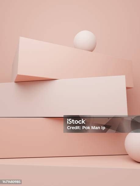 3d 렌더링 파스텔 컬러 스튜디오 샷 제품은 뷰티 화장품 또는 스킨 케어 제품 디스플레이를위한 기하학적 블록이있는 배경을 표시합니다 3차원 형태에 대한 스톡 사진 및 기타