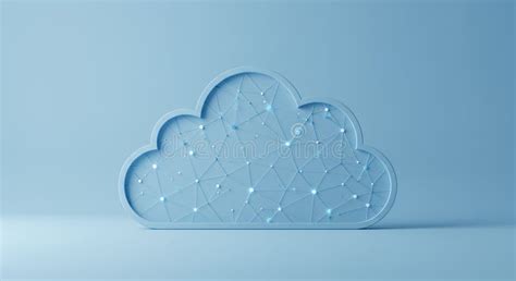Connected Cloud Data Network Symbol On Blue Futuristic Technology Cloud Computing And Secure