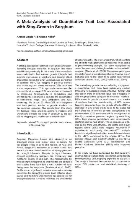 Pdf A Meta Analysis Of Quantitative Trait Loci Associated With Stay