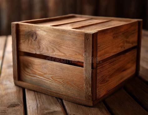 Close Up Of A Rustic Wooden Crate With Visible Grain And Texture Stock Illustration
