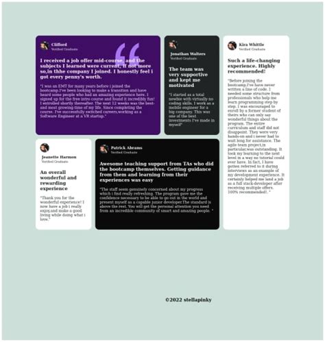 Frontend Mentor Testimonials Grid Section Using Html Css Grid Coding Challenge Solution