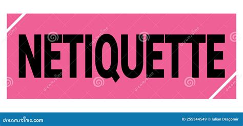 Netiquette Text On Pink Black Grungy Stamp Sign Stock Illustration