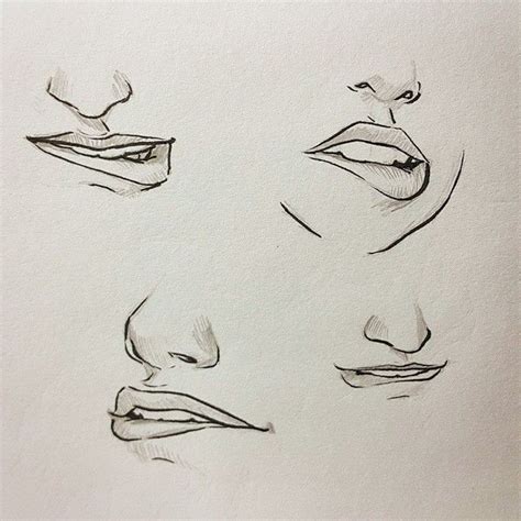 Anime Biting Lip Drawing Reference