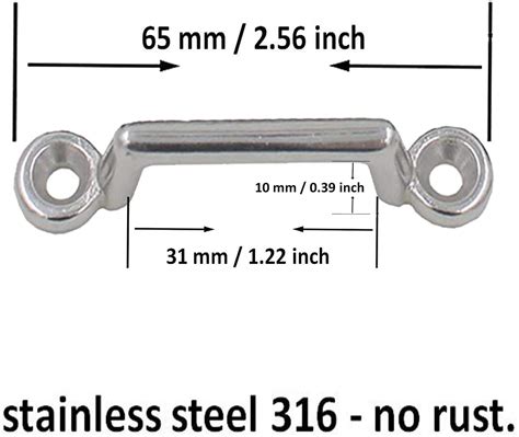 Pmsanzay Stainless Steel 1 Inch Mount Bimini Top Strap Pad Eye Footmans Loop