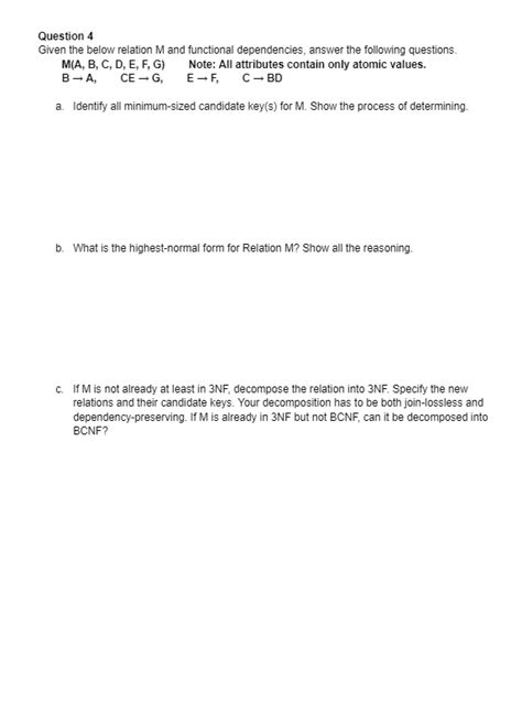 Solved B What Is The Highest Normal Form For Relation M Chegg