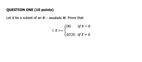 solved question one 10 points let s be a subset of an