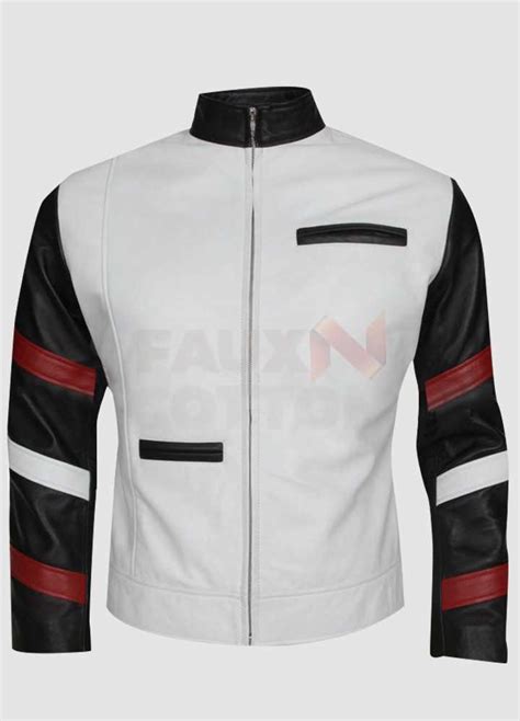 Bruce Lee Vintage Classic White Leather Jacket