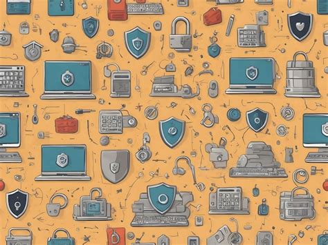 Premium Ai Image Flat Illustration Of Internet Security Seamless Pattern