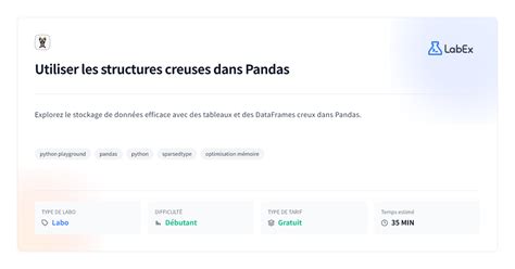 maîtriser les structures de données creuses dans pandas labex