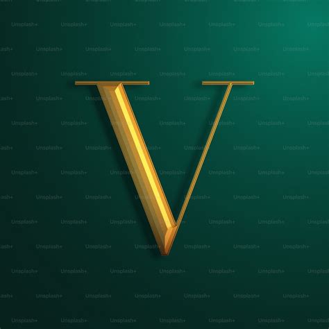 緑の背景に金色の文字v。の写真 アルファベット V Unsplashの写真