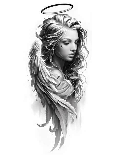 Realistic Angel Tattoo Design Female Angel Tattoo Design Beautiful
