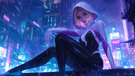 2560x1440 Spider Gwen Texting 4k 1440p Resolution Hd 4k Wallpapers
