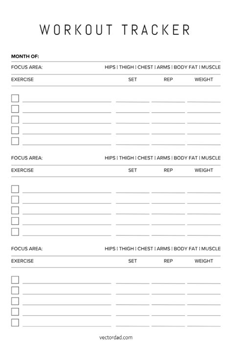 Exercise Tracker Printable Free