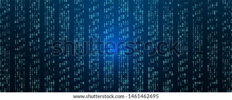 Stream Binary Matrix Code On Screen Stock Vector Royalty Free
