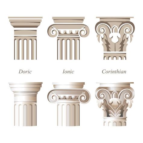 Doric Ionic Corinthian Styled Columns Cultural Architecture Ancient Greek Architecture
