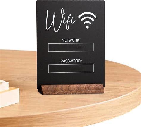 Wifi Password Sign Wifi Signage With Wooden Base For Home Wifi Sign