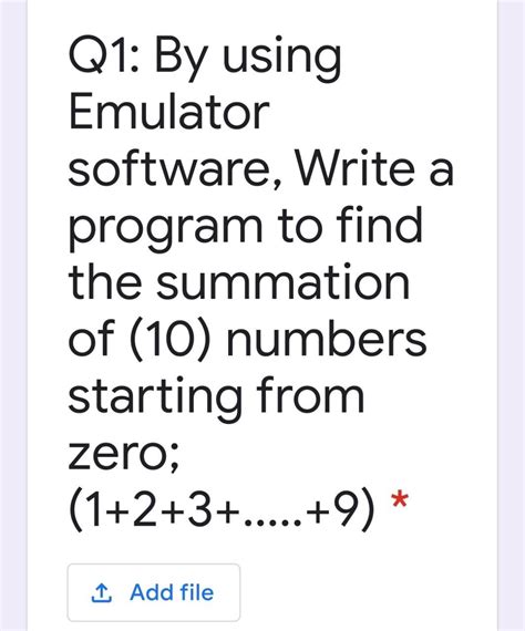 Solved Q1 By Using Emulator Software Write A Program To