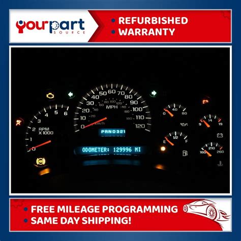 Instrument Cluster Speedometer For 2003 2004 Chevrolet 1500 2500 Tahoe