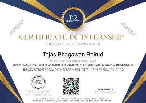tejas bhirud on linkedin deeplearning internship computervision tcrinnovation 10 comments