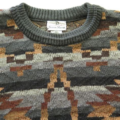 Vintage 90s Aztec Sweater Mens Large Neiman Marcus Wool The Clothing