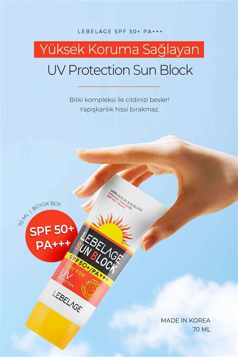LEBELAGE Yüksek Koruma Sağlayan Güneş Kremi Uv Sun Block Spf 50+ Pa ...