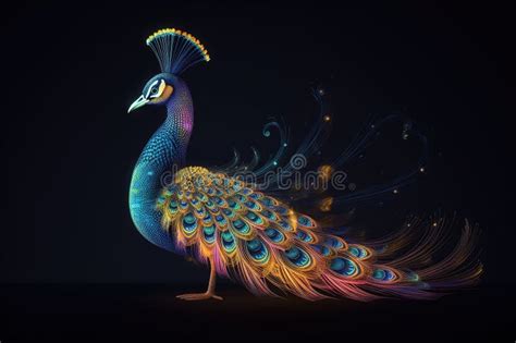A Graceful And Elegant Peacock Displaying Its Generative Ai Stock