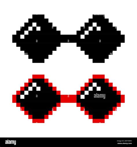 Pixelated Sunglasses Set Pixel Boss Glasses 8 Bit Style Meme Game 8 Bit Sunglasses Design