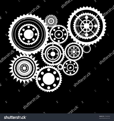 Abstract Clockwork Background Seamless Pattern With Sprockets Stock