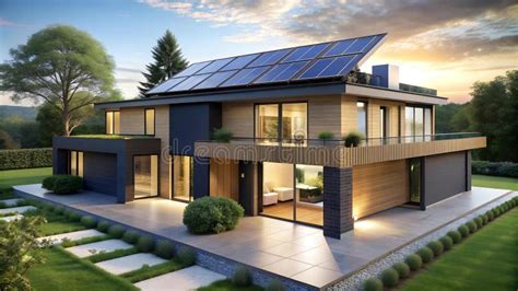Modern Minimalist Solar Roof Design Sleek And Efficient AI Generated