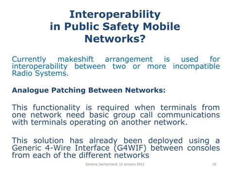 Ppt Interoperability Issues In Public Safety Trunking Mobile Networks Powerpoint Presentation
