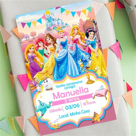 Convite Digital Princesas Da Disney Elo7 Produtos Especiais
