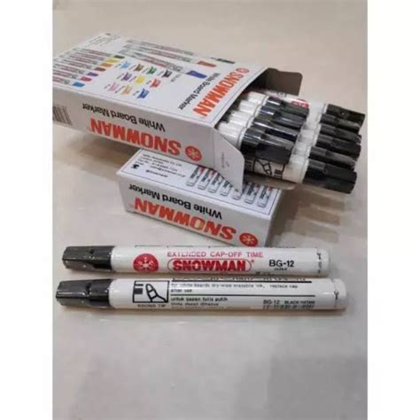 Jual Spidol Whiteboard Snowman Bg 12 12 Pcs Hitam Shopee Indonesia