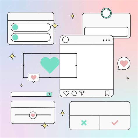 Premium Vector Flat Design Vector Cute Social Media Tab