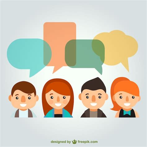 Free Vector People With Speech Bubbles