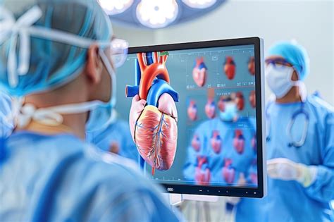 Premium Photo 3d Heart Cardiogram Healthy Heart Monitoring The Heart In The Operating Room