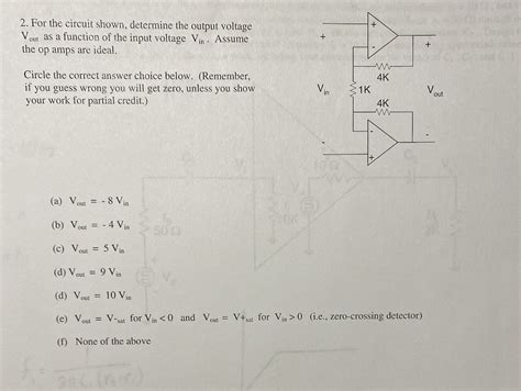 Solved 2 For The Circuit Shown Determine The Output